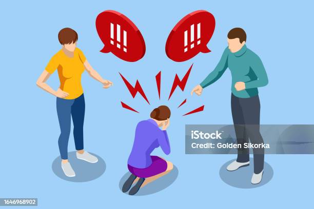 Ilustración de Bullying Isométrico Chismes Violentos Rumores Descrédito ... Ilustración de Bullying Isométrico Chismes Violentos Rumores Descrédito ...