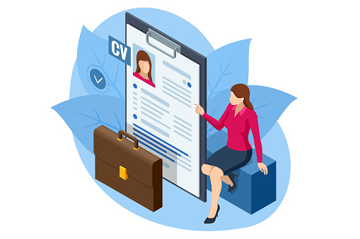 Cv Isométrique Concept Dembauche Et De Recrutement Pour Page Web