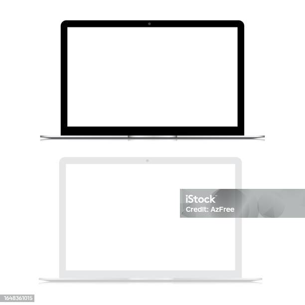 Tampilan Depan Laptop Yang Realistis Mockup Modern Laptop Buku Catatan