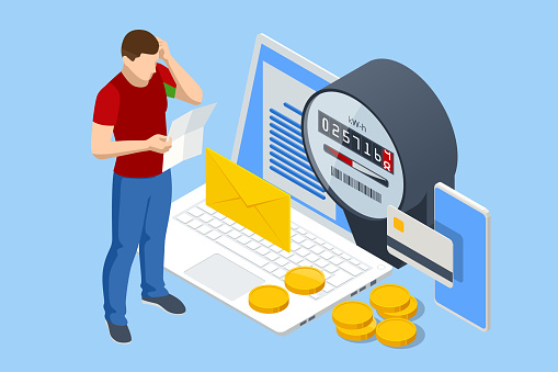 Facture Isométrique Et Compteur Délectricité Paiement Des Factures De