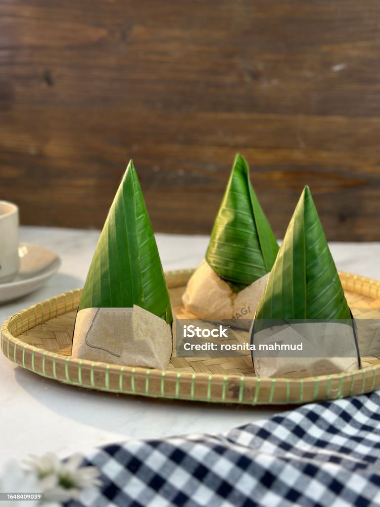 Malaysian Local Food Known As Nasi Lemak Daun Pisang For Breakfast