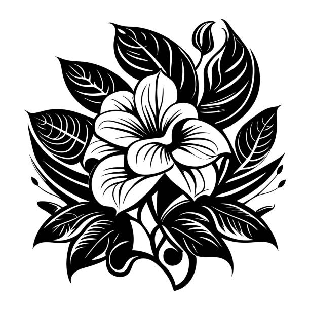 50 Silhouette Of Rose Bush Tattoos Ilustrasi Grafik Vektor And Clip