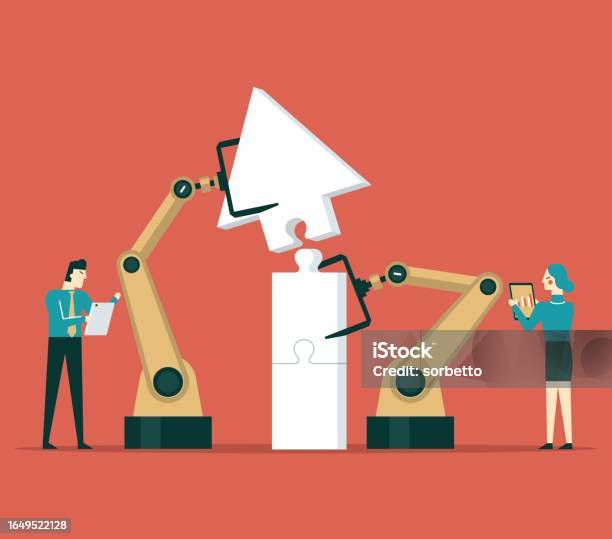 Growth Automation Robot Arm Machine Stock Illustration Download Image