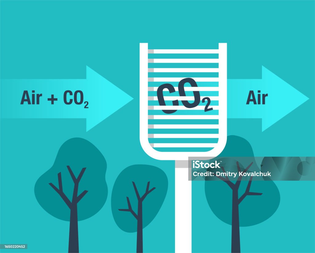 Carbon Capture Technology Artificial Trees Stock Illustration ... Carbon Capture Technology Artificial Trees Stock Illustration ...