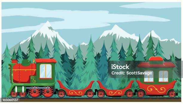 Christmas Train向量圖形及更多火車圖片 火車 聖誕節 冬天 Istock