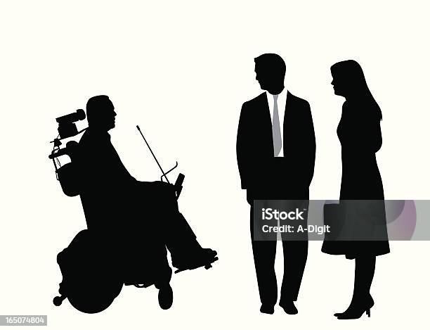 Paraplegic And Couple Vector Silhouette向量圖形及更多輪椅圖片 輪椅 三個人 人 Istock