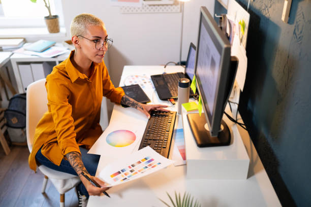 Free Stock Photo of Creative professional working at the desk ...