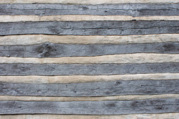Free picture: Texture of wooden wall made out of uneven wooden blocks ...