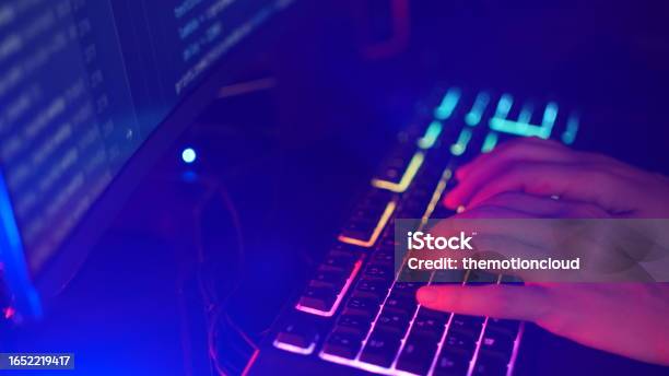Coding And Scripting On Computer Typing Scripts And Codes On Keyboard