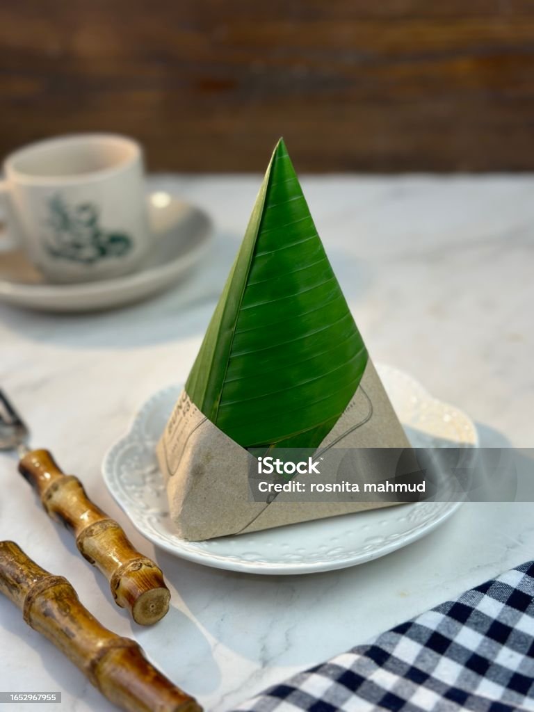 Malaysian Local Food Known As Nasi Lemak Daun Pisang For Breakfast