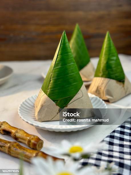 Malaysian Local Food Known As Nasi Lemak Daun Pisang For Breakfast