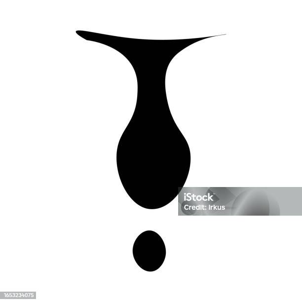 Chute Dune Goutte Deau Symbole Noir Vecteur Illustration Vecteurs
