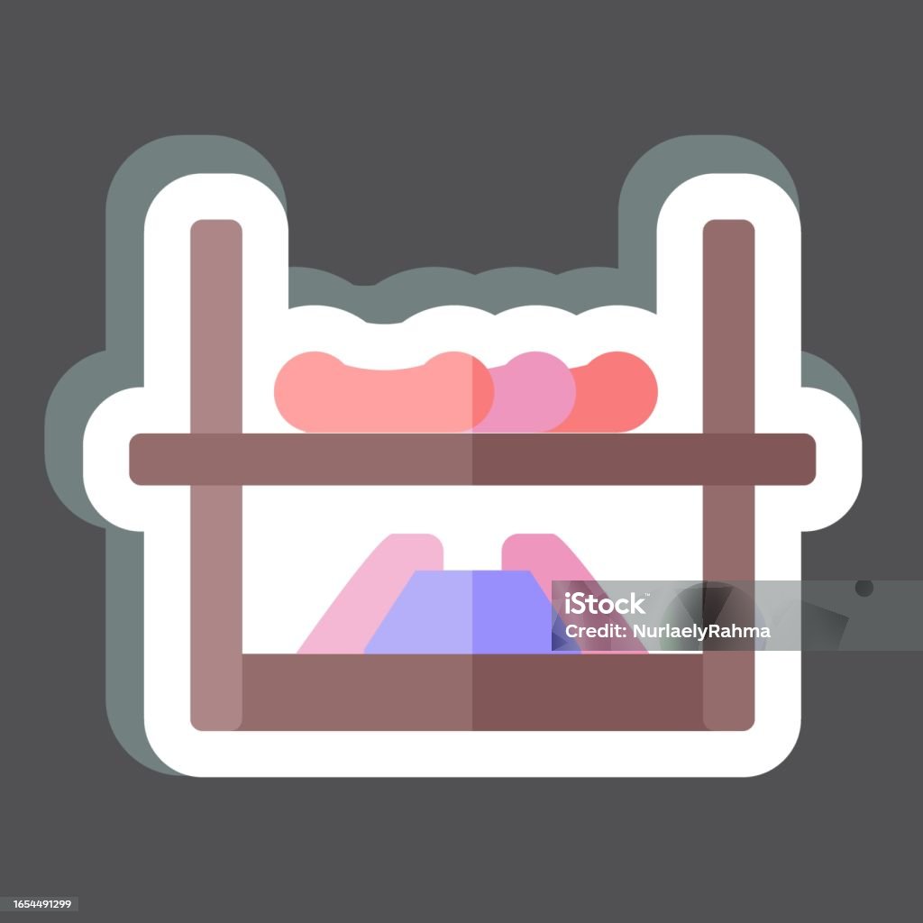 Stiker Api Unggun Panggangan Terkait Dengan Simbol Berkemah Desain