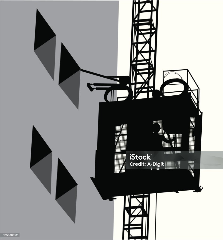 Construction Elevator Vector Silhouette向量圖形及更多建築地盤圖片 建築地盤 建築業 電梯