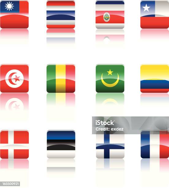 Countrys National Flag Collection向量圖形及更多丹麥圖片 丹麥 台灣 哥倫比亞 國家 Istock