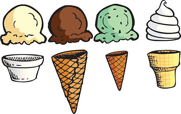 Ice cream cone Clipart Vector PNG , SVG, EPS, PSD, AI
