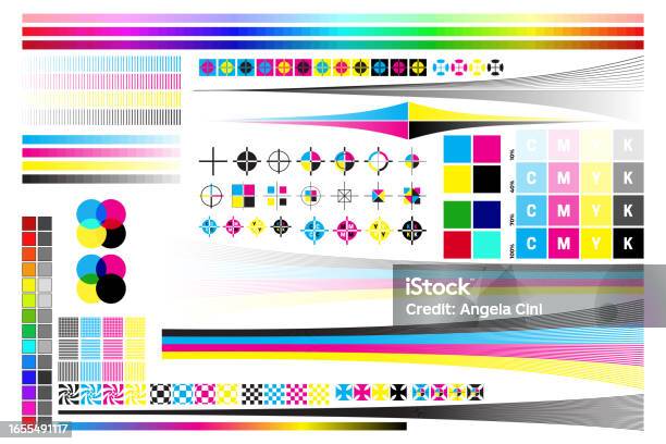 Cmyk Print Calibration Illustration With Offset Printing Marks And