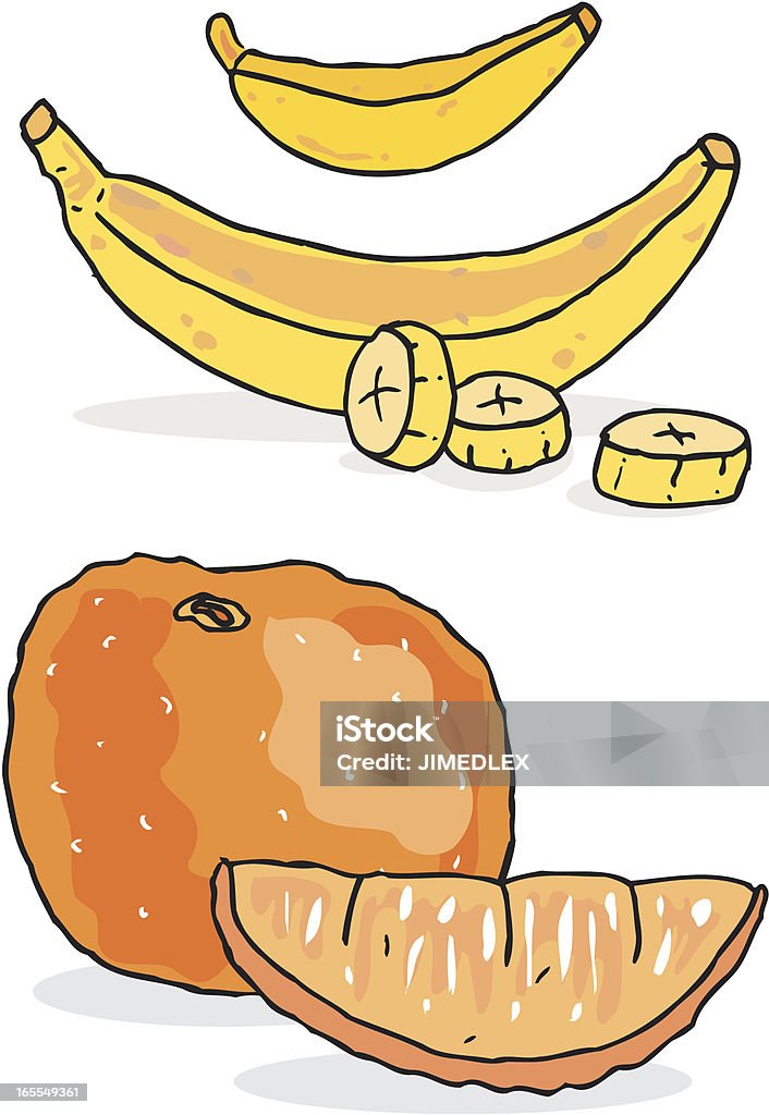 Pisang Dan Jeruk Ilustrasi Stok Unduh Gambar Sekarang Buah Ikon Simbol Ortografis