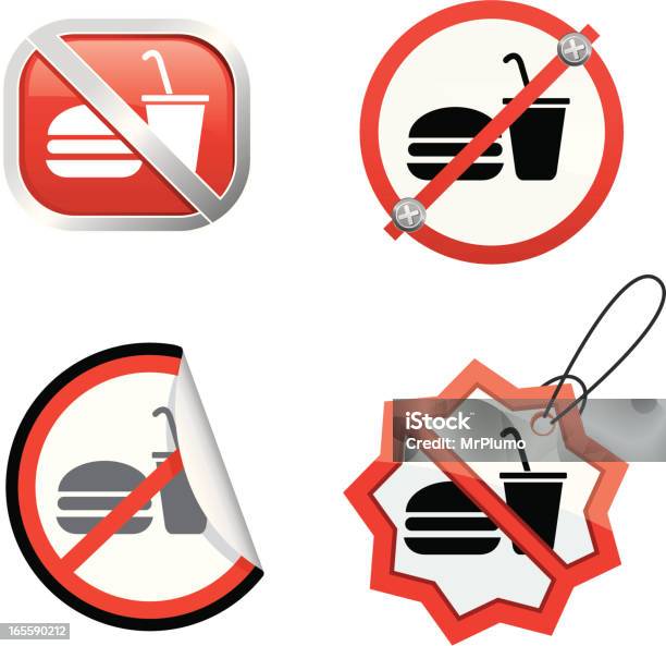 No 즉석식 0명에 대한 스톡 벡터 아트 및 기타 이미지 0명 건강에 좋지 않은 음식 경고 기호 Istock