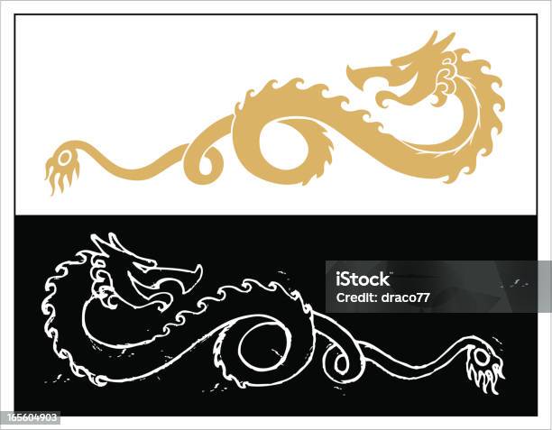 Dragon 기호까지 골드 블랙 용에 대한 스톡 벡터 아트 및 기타 이미지 용 금 금속 금색 Istock