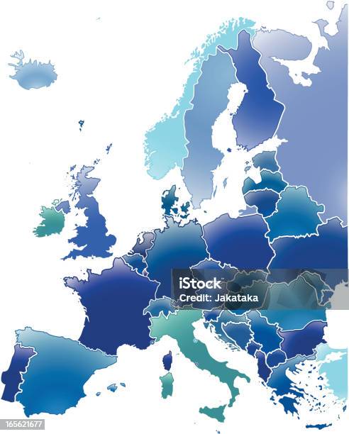 Stock Ilustrace Podrobná Mapa Evropy Stáhnout Obrázek Nyní Evropa