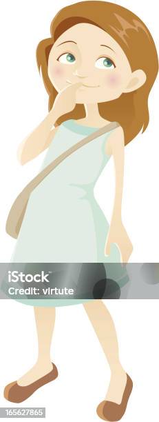 Brunette 여자아이 갈색 머리에 대한 스톡 벡터 아트 및 기타 이미지 갈색 머리 귀여운 드레스 Istock
