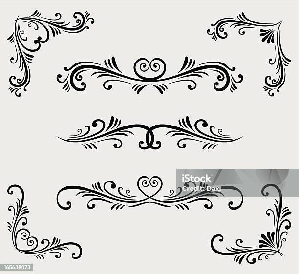 Vectorized Scroll Set向量圖形及更多復古風格圖片 復古風格 心型 捲起 物體描述 Istock