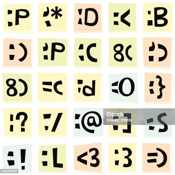 Emoticon Set向量圖形及更多打字體圖片 打字體 表情符號 笑臉 Istock