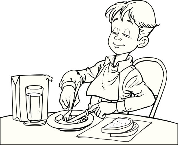 Eating Breakfast Coloring Pages