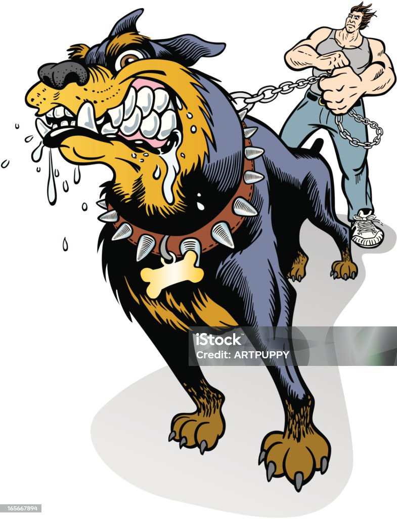 Mad Chien En Laisse Vecteurs Libres De Droits Et Plus Dimages
