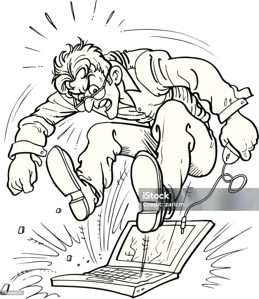 Ilustración De Hombre Y Portátil Y Más Vectores Libres De Derechos De