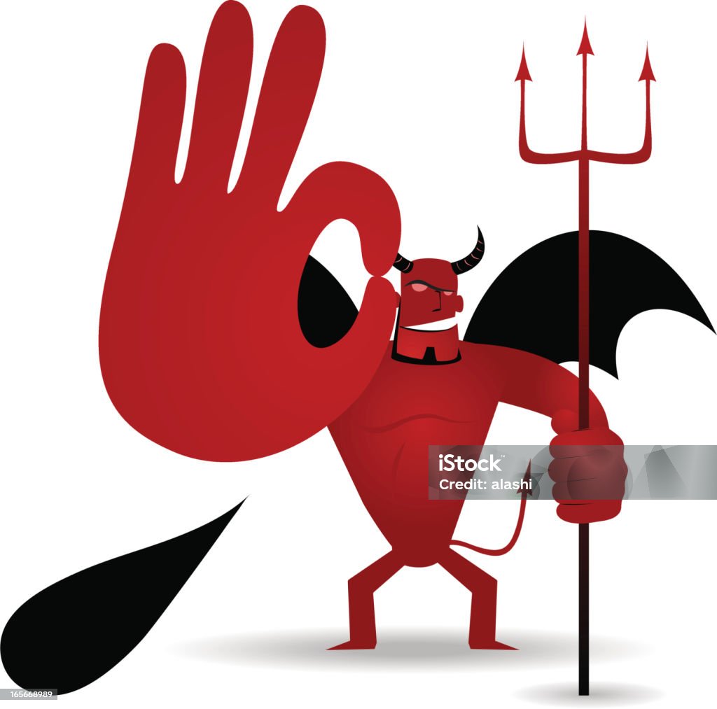 Gesturing Iblis Setan Memegang Trisula Dan Menunjukkan Gerakan Ok ... Gesturing Iblis Setan Memegang Trisula Dan Menunjukkan Gerakan Ok ...