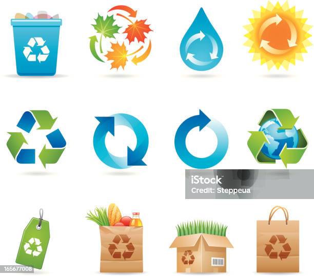 Recycling Icons向量圖形及更多循環再造圖片 循環再造 循環再造符號 水 Istock