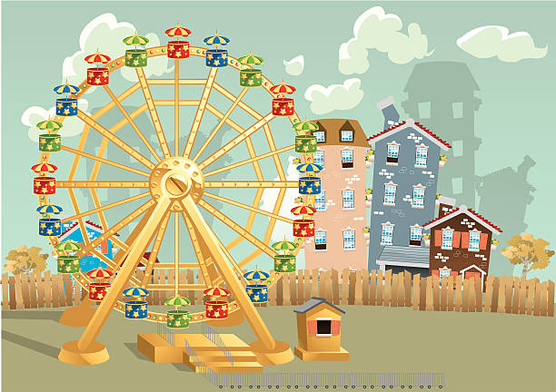 60 Ferris Wheel And Ticket Booth Stock Illustrations Royalty Free