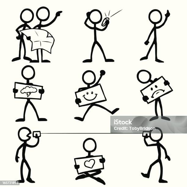 Stick Figure People Communication向量圖形及更多火柴人圖片 火柴人 通訊 動作 Istock