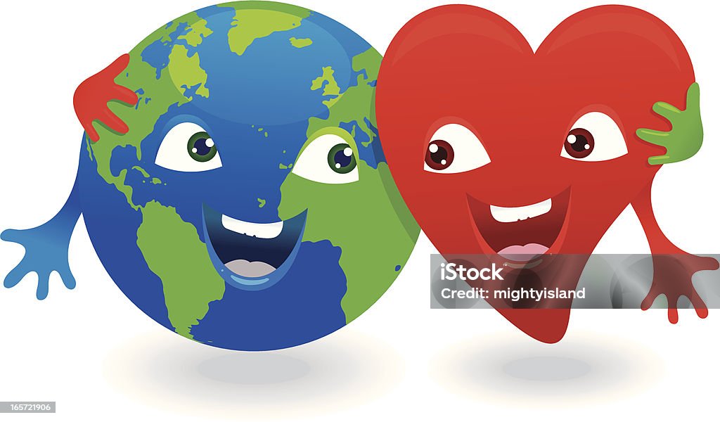 Planet Bumi Dan Cinta Hati Ilustrasi Stok Unduh Gambar Sekarang