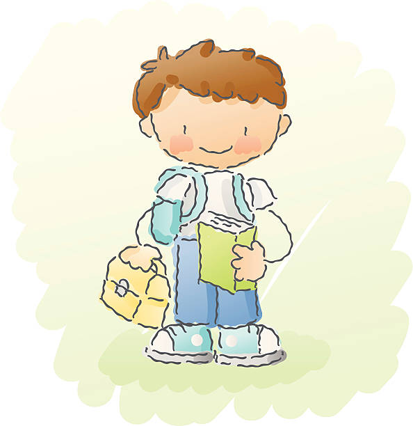 Back of a little boy cartoon character 8137171 Vector Art at Vecteezy