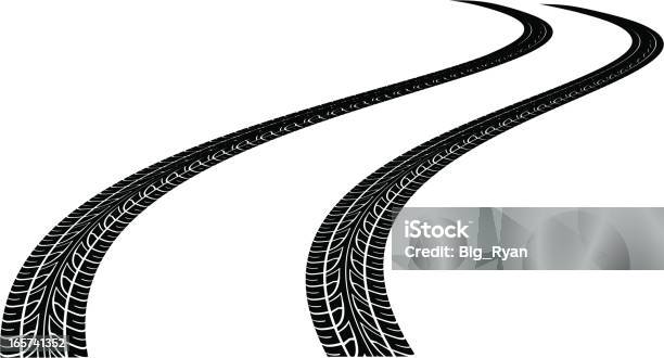 Curved Tire Tracks向量圖形及更多輪胎痕圖片 輪胎痕 卡通 插圖 Istock