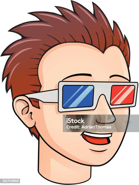 Cartoon Character Face 3d Movie Glasses向量圖形及更多3d眼鏡圖片 3d眼鏡 人 人的臉部