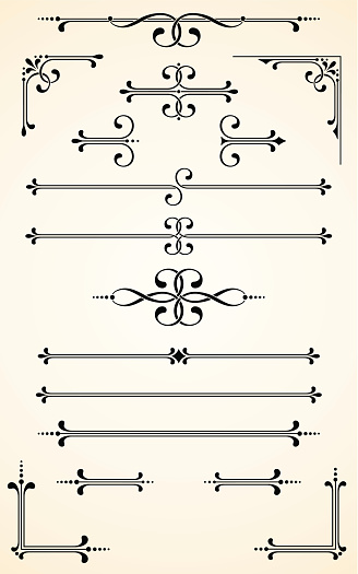 Vectorized Scroll Set向量圖形及更多有邊框的圖片 有邊框的 畫框 華麗的 Istock