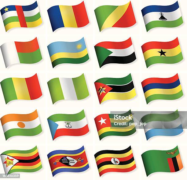 Waveform Flag Icon Collection Africa Stock Illustration Download