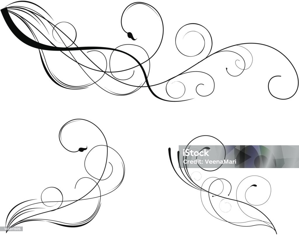 Black Swirl Design On A White Background Stock Illustration - Download