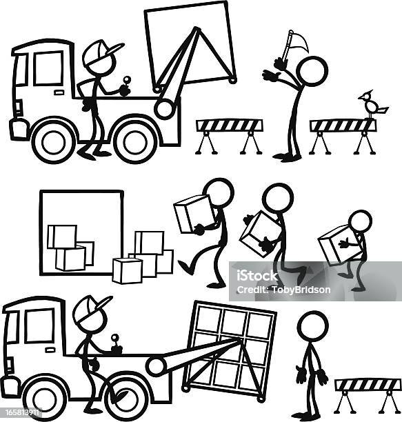 Stick Figure People Lifting And Storage向量圖形及更多火柴人圖片 火柴人 矢量圖 動作 Istock