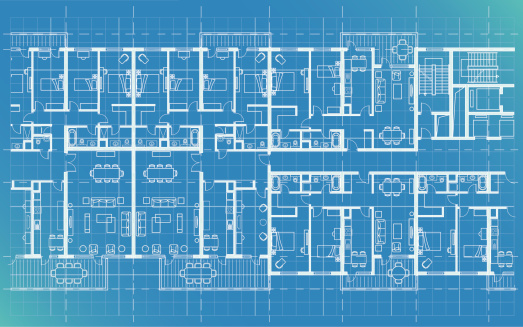 Detailed Blueprint Of An Apartment Plan向量圖形及更多公寓圖片 公寓 藍圖 計劃 Istock