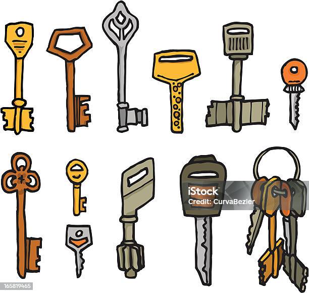 Cartoon Key Set向量圖形及更多人造物件圖片 人造物件 保安系統 卡通 Istock