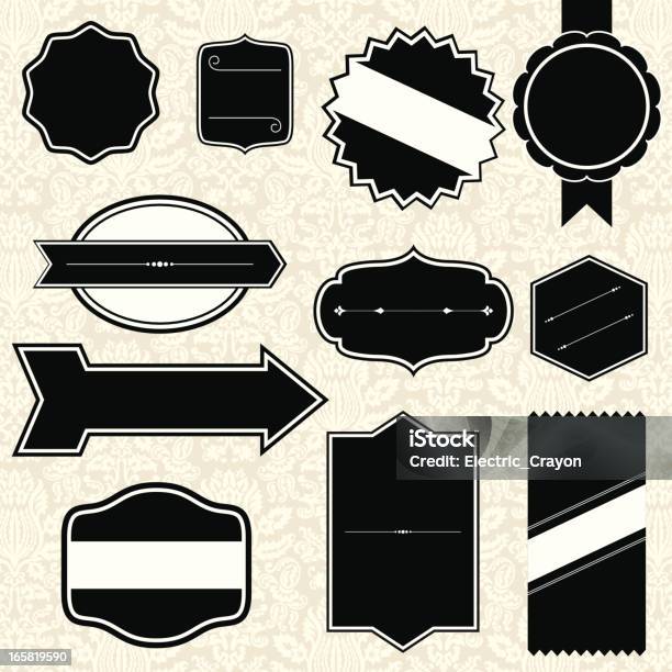 Retro Frames On Damask Background向量圖形及更多創作性圖片 創作性 奢侈 工藝雜物 Istock