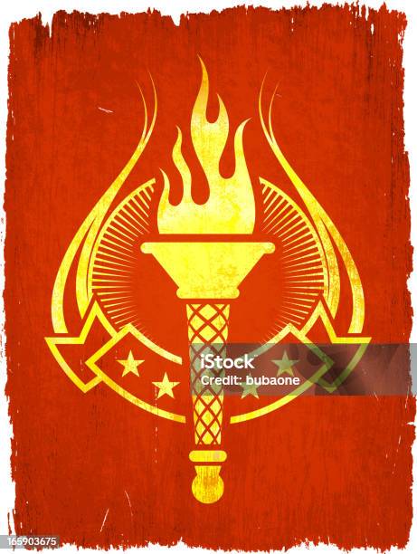 Torch Badge On Royalty Free Vector Background向量圖形及更多提奇火炬圖片 提奇火炬 不衛生的