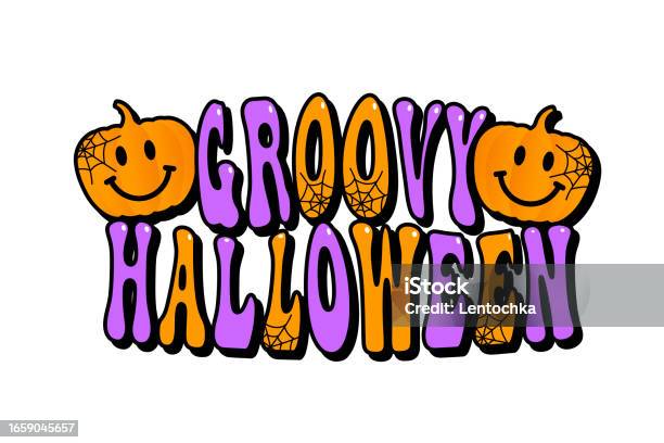 Groovy Halloween Lettering Untuk Desain Kartu Poster Spanduk Ilustrasi ... Groovy Halloween Lettering Untuk Desain Kartu Poster Spanduk Ilustrasi ...