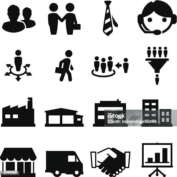Sales Icons Black Series向量圖形及更多圖示圖片 圖示 工廠 總部 Istock