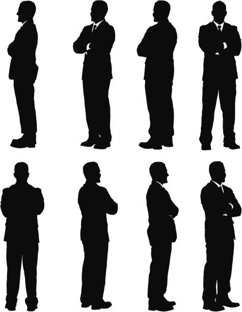 350 Homme Costard Vue De Profil Debout Stock Illustrations Graphiques